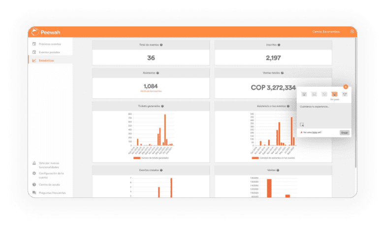 Plataforma para venta de entradas - Peewah